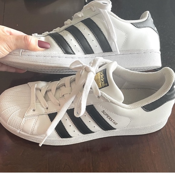 adidas | Shoes | Adidas Superstar Classic White Black Gold Absolutely ...